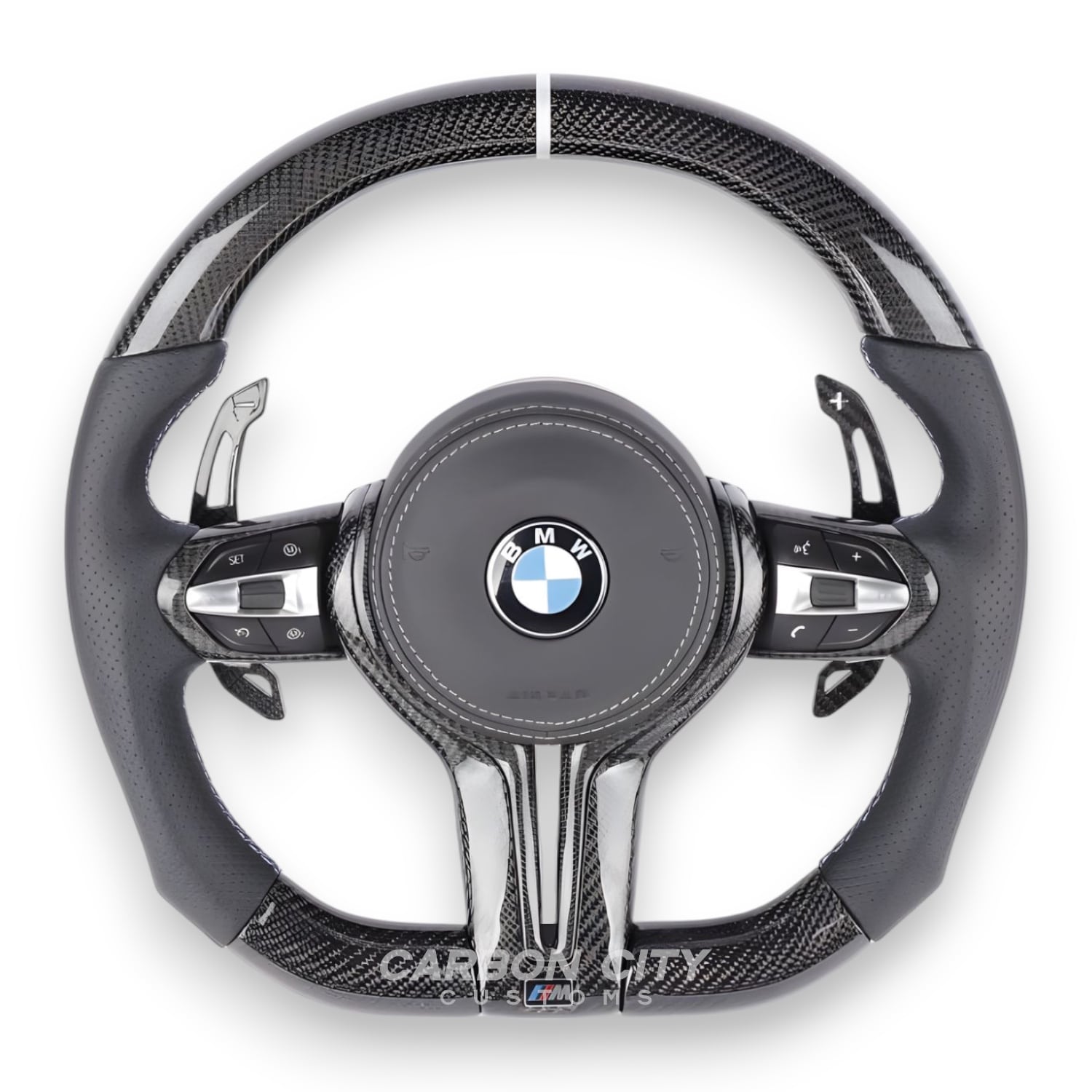 BMW M Style Customizable Steering Wheel | Carbon City